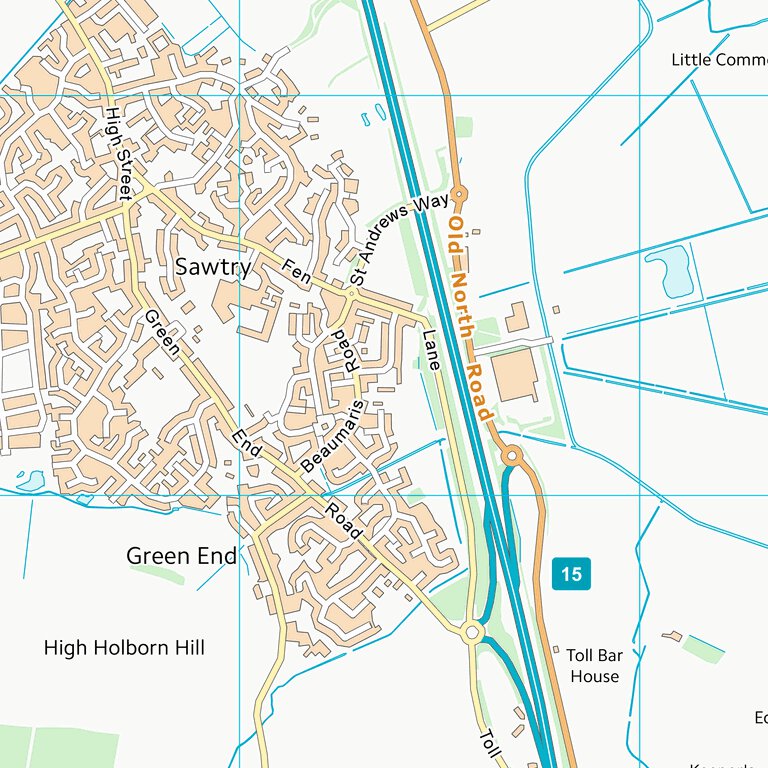 Huntingdonshire District (TL18) Map by UK Topographic Maps | Avenza Maps