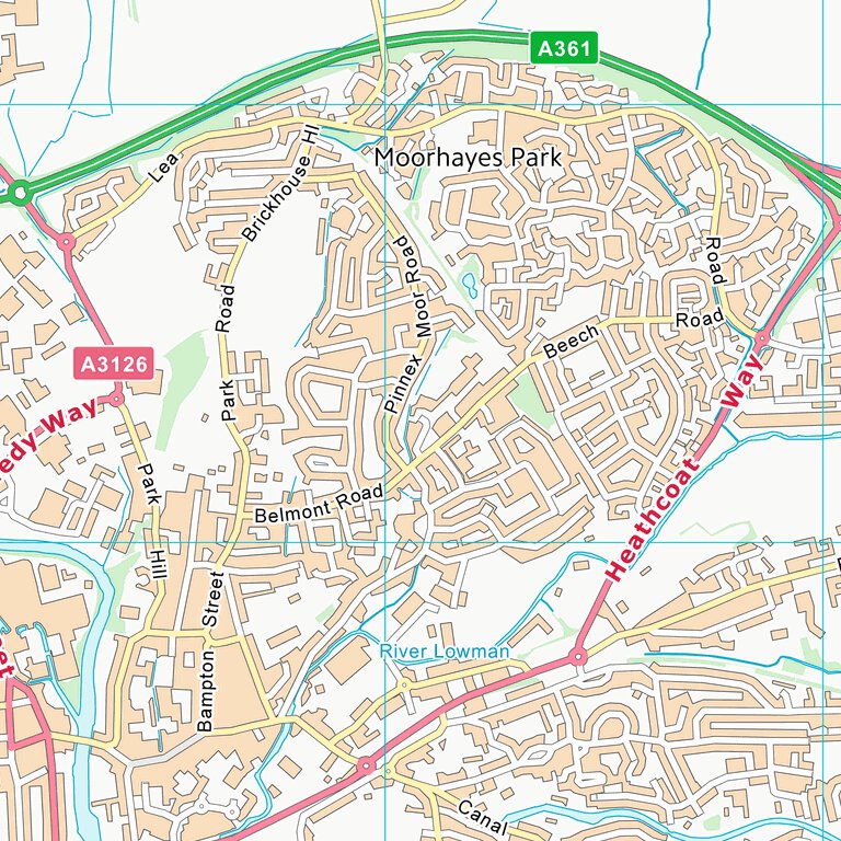 Mid Devon District (SS91) Map by UK Topographic Maps | Avenza Maps