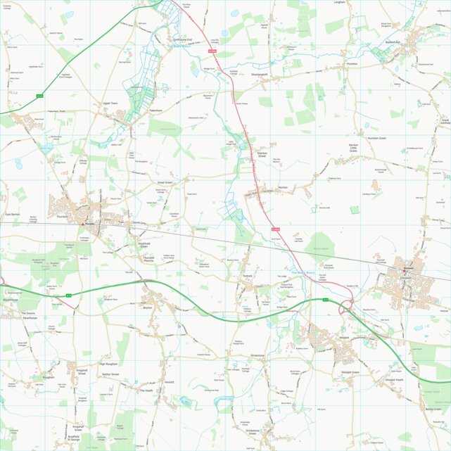 Mid Suffolk District (TL96) Map by UK Topographic Maps | Avenza Maps
