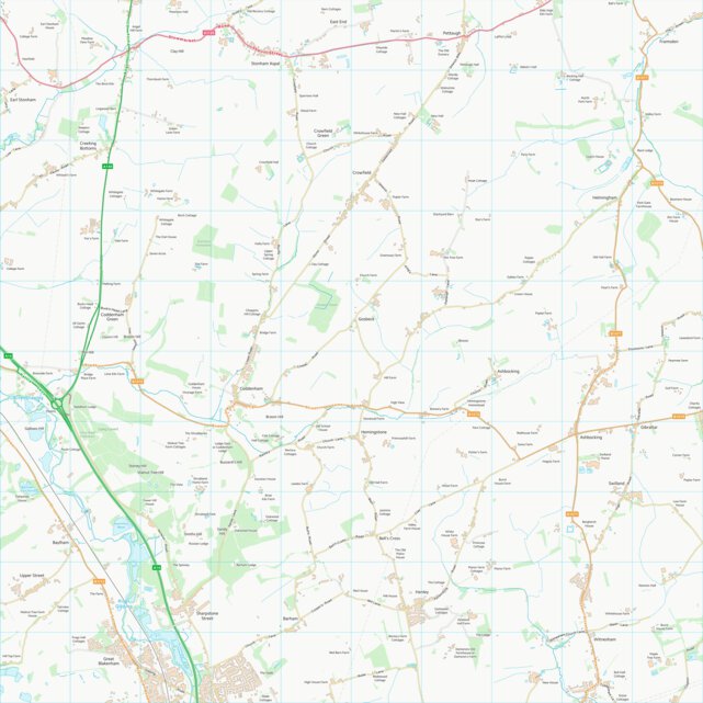 Mid Suffolk District (TM15) Map by UK Topographic Maps | Avenza Maps
