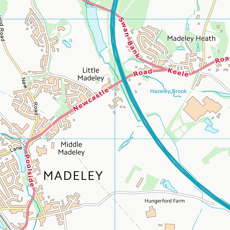 Newcastle-under-Lyme District (B) (SJ74) Map by UK Topographic Maps ...