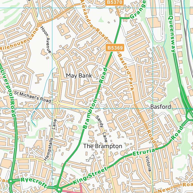 Newcastle-under-Lyme District (B) (SJ84) Map by UK Topographic Maps ...