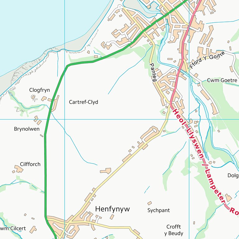 Sir Ceredigion - Ceredigion (SN46) Map by UK Topographic Maps | Avenza Maps