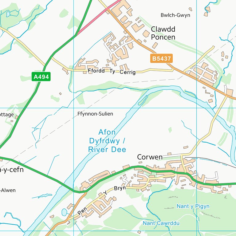 Sir Ddinbych - Denbighshire (SJ04) Map by UK Topographic Maps | Avenza Maps