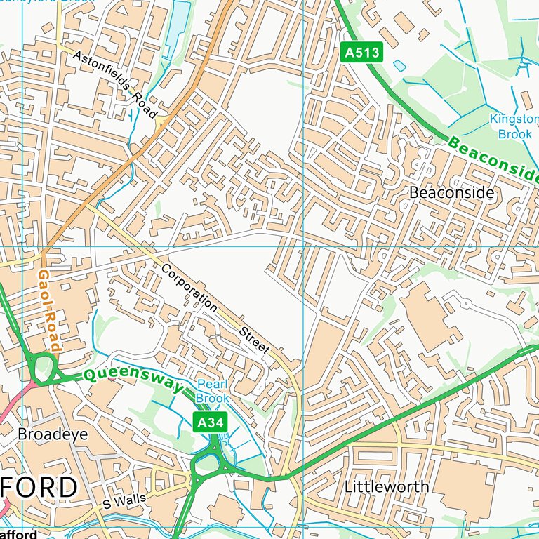 Stafford District (B) (SJ92) Map by UK Topographic Maps | Avenza Maps