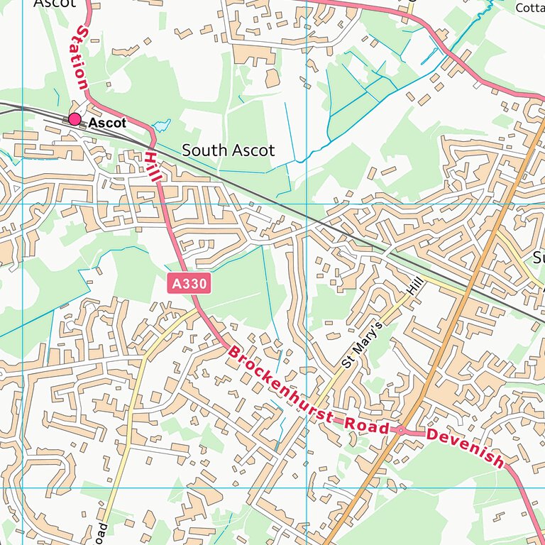 Surrey Heath District (B) (SU96) Map by UK Topographic Maps | Avenza Maps