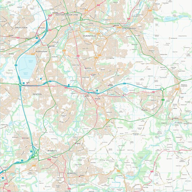 Tameside District (B) (SJ99) Map by UK Topographic Maps | Avenza Maps