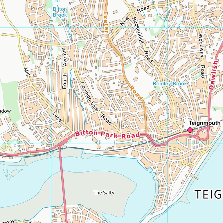 Teignbridge District (SX97) Map by UK Topographic Maps | Avenza Maps