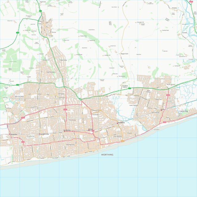 Worthing District (B) (TQ10) Map by UK Topographic Maps | Avenza Maps