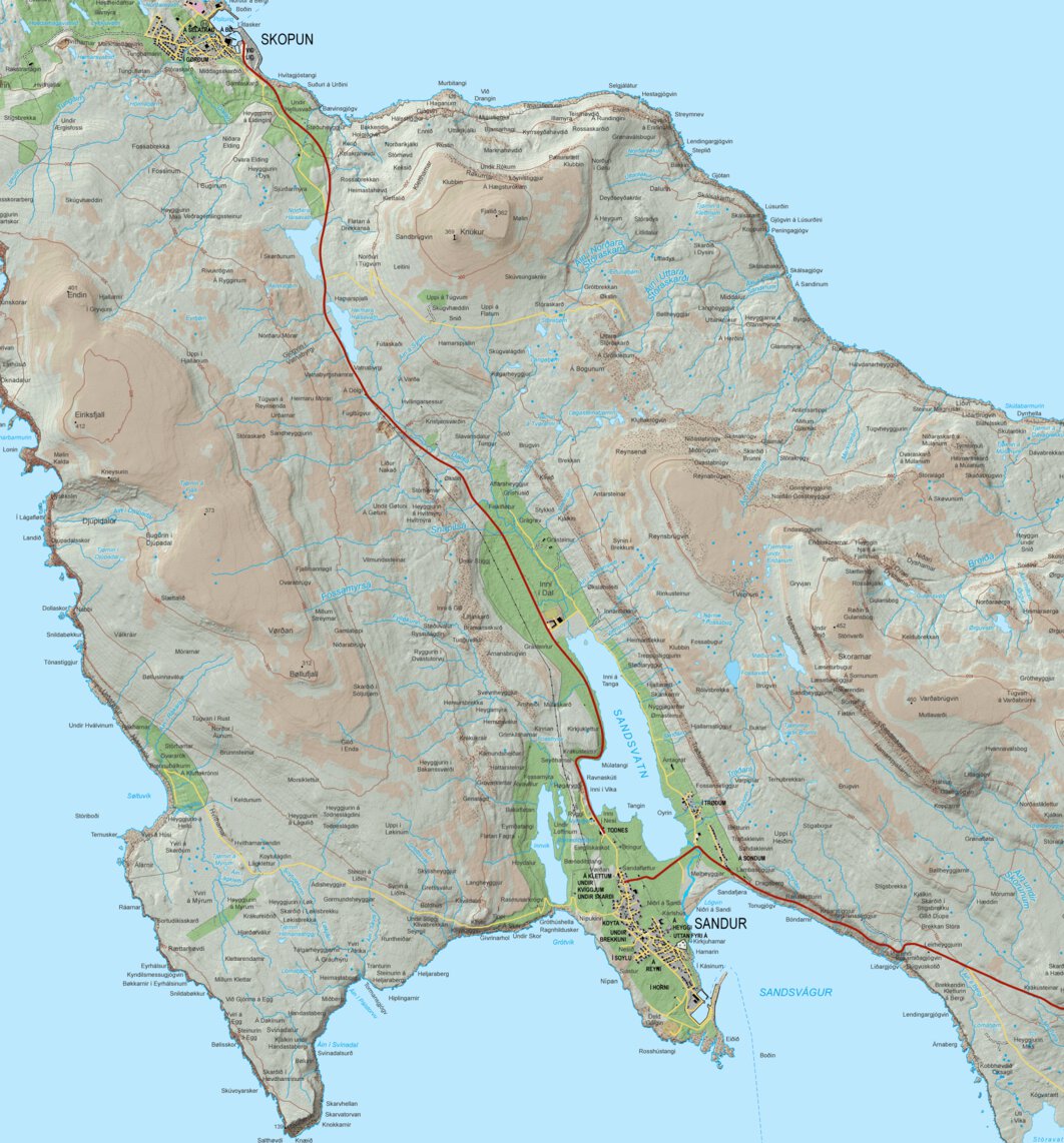 Sand, Sandoyar Map by Umhvorvisstovan | Avenza Maps