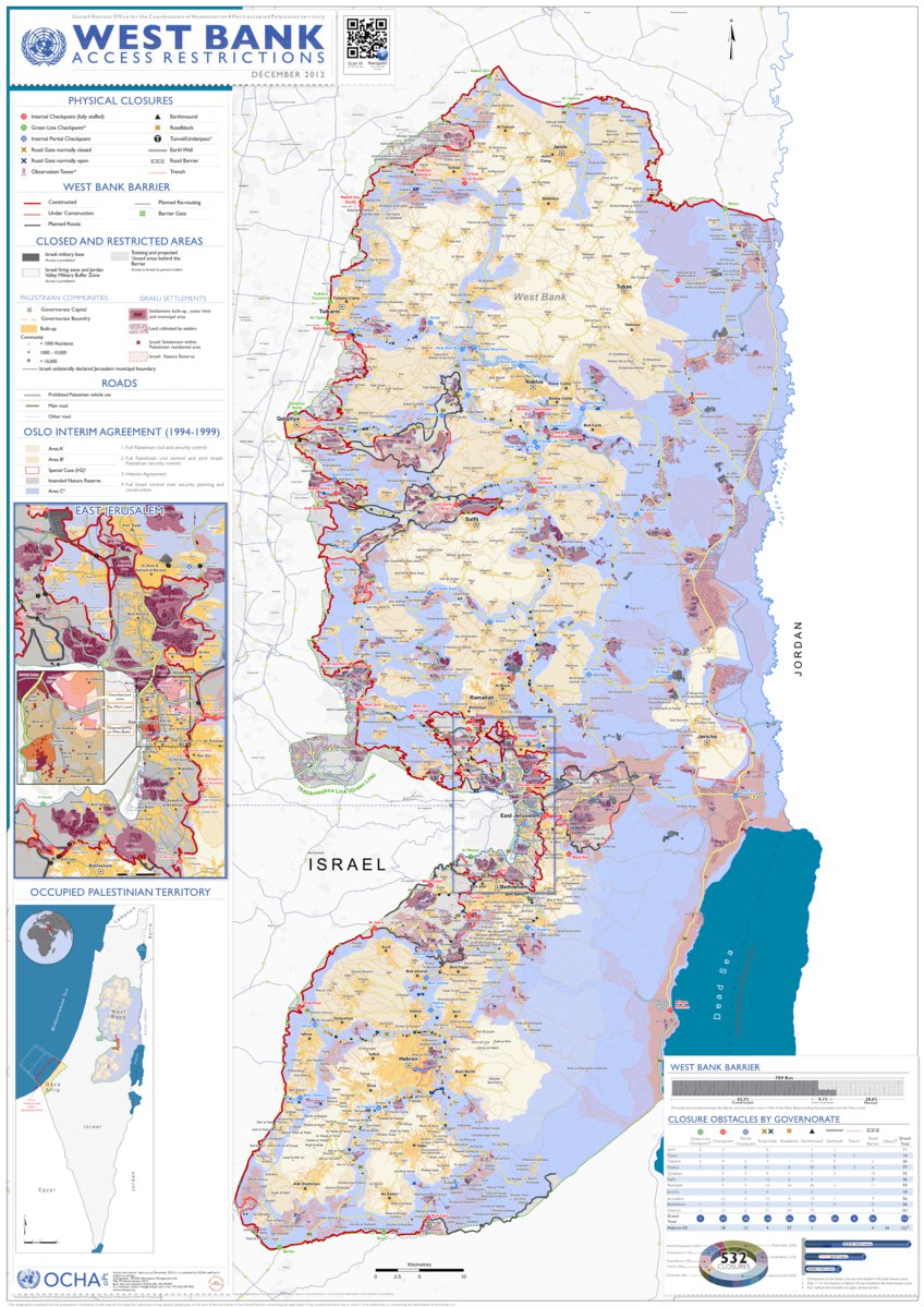West Bank Access Restrictions | December 2012 Map by UN OCHA oPt ...
