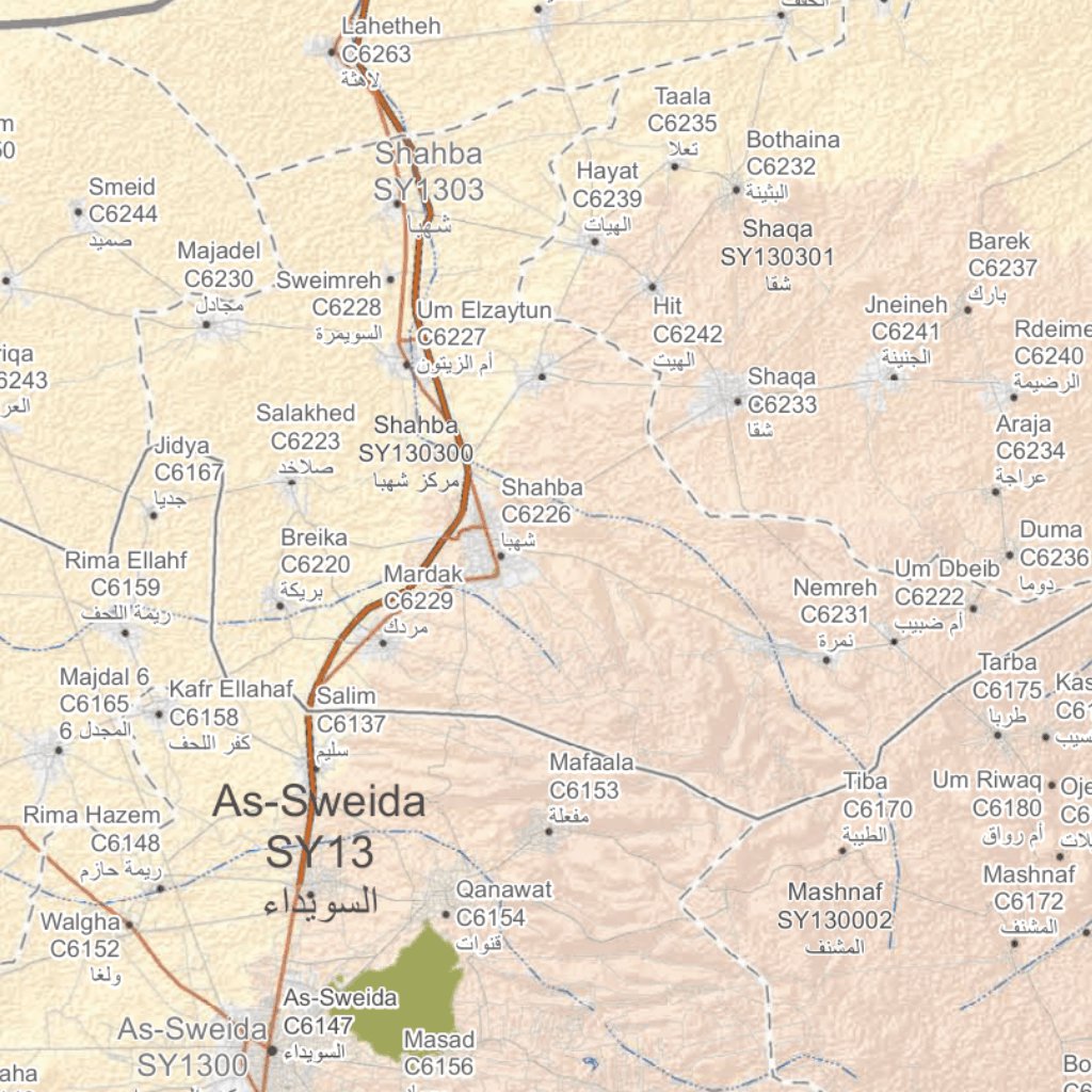 Southern Syria Reference Map by UN OCHA Regional office for the Syria ...