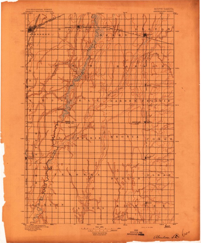 Aberdeen, SD (1895, 125000-Scale) Map by United States Geological ...