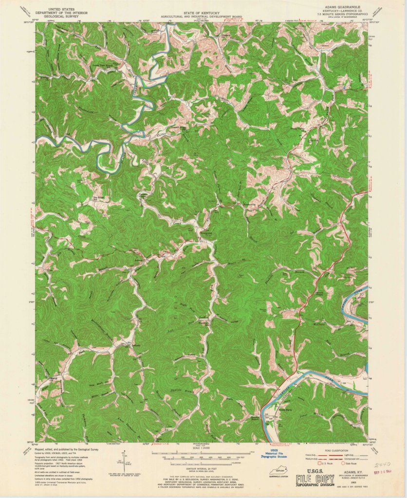 Adams, KY (1953, 24000-Scale) Map by United States Geological Survey ...