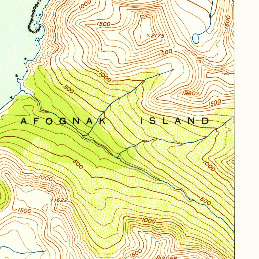 Afognak B-4, AK (1954, 63360-Scale) Map by United States Geological ...