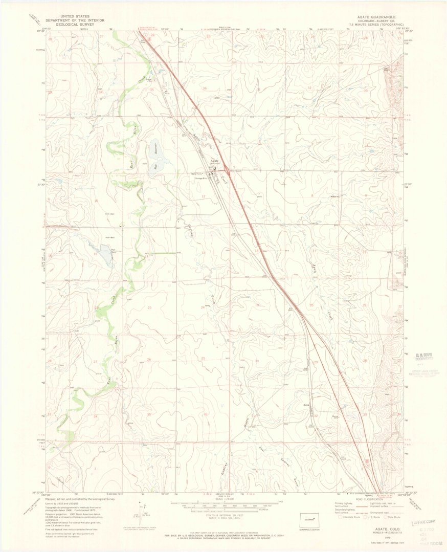 Agate, CO (1970, 24000-Scale) Map by United States Geological Survey ...