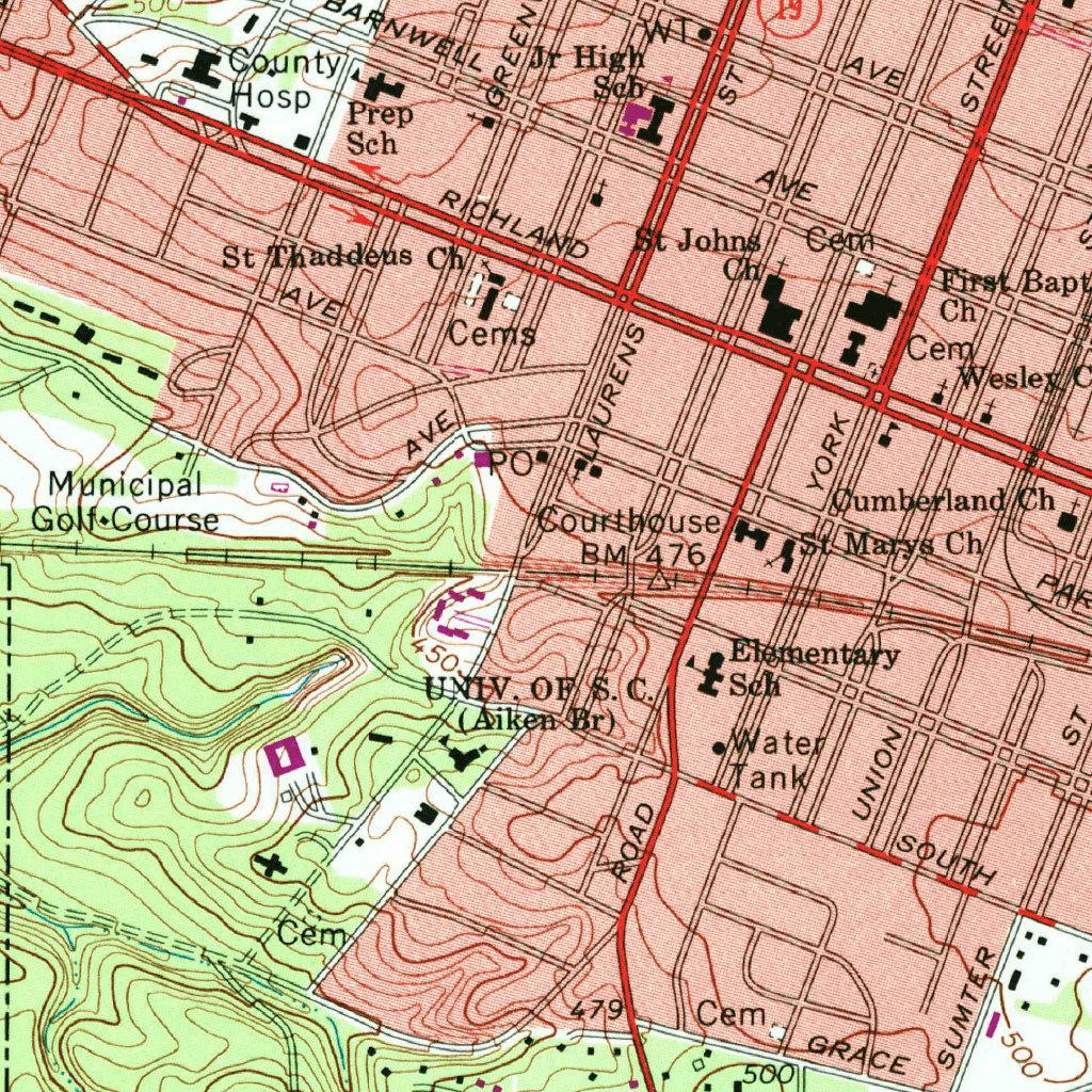 Aiken, SC (1964, 24000-Scale) Map by United States Geological Survey ...