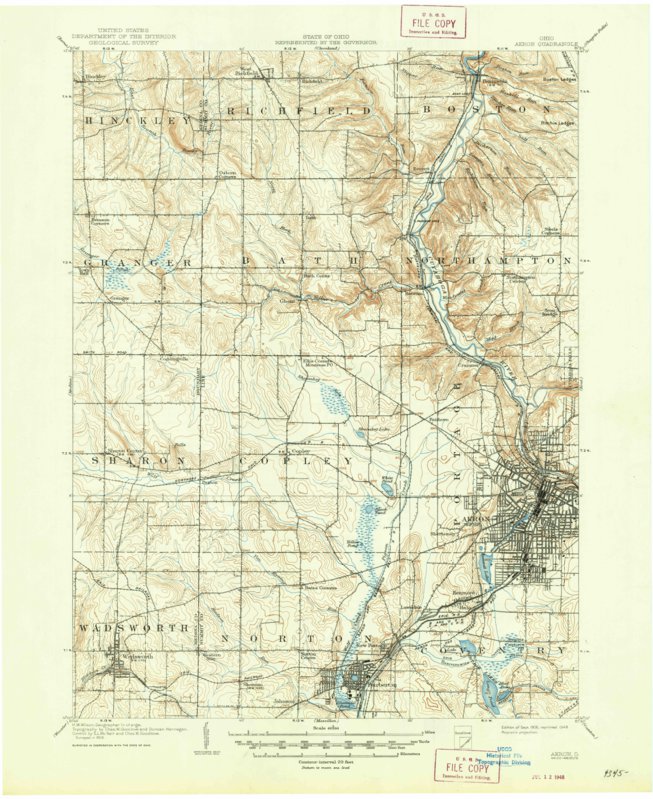 Akron, OH (1905, 62500-Scale) Map by United States Geological Survey ...