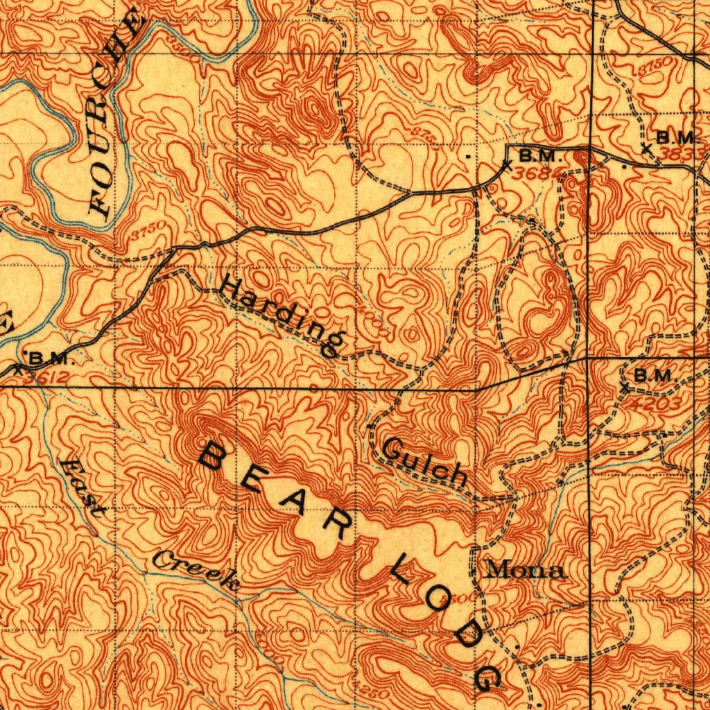 Aladdin, WY-SD-MT (1903, 125000-Scale) Map by United States Geological ...