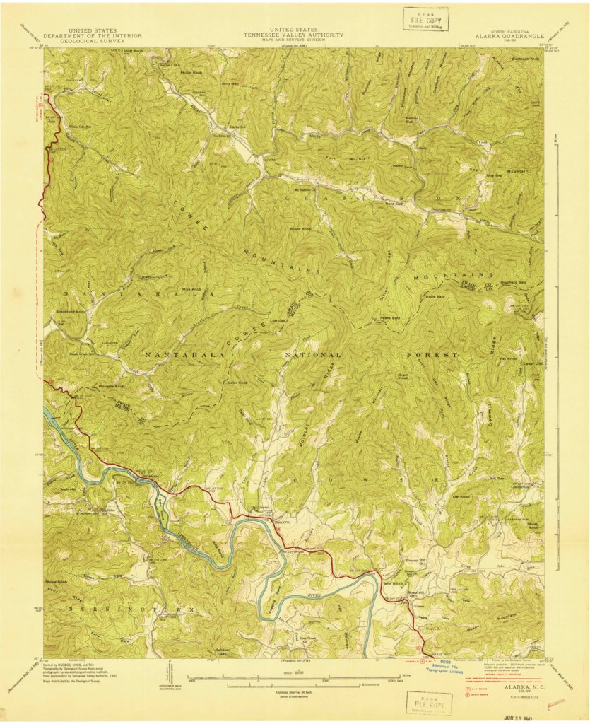 Alarka, NC (1941, 24000-Scale) Map by United States Geological Survey ...