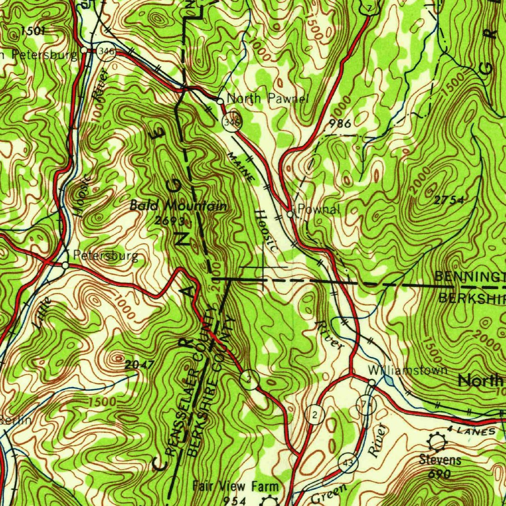 Albany, NY-MA-VT-NH-CT (1959, 250000-Scale) Map by United States ...