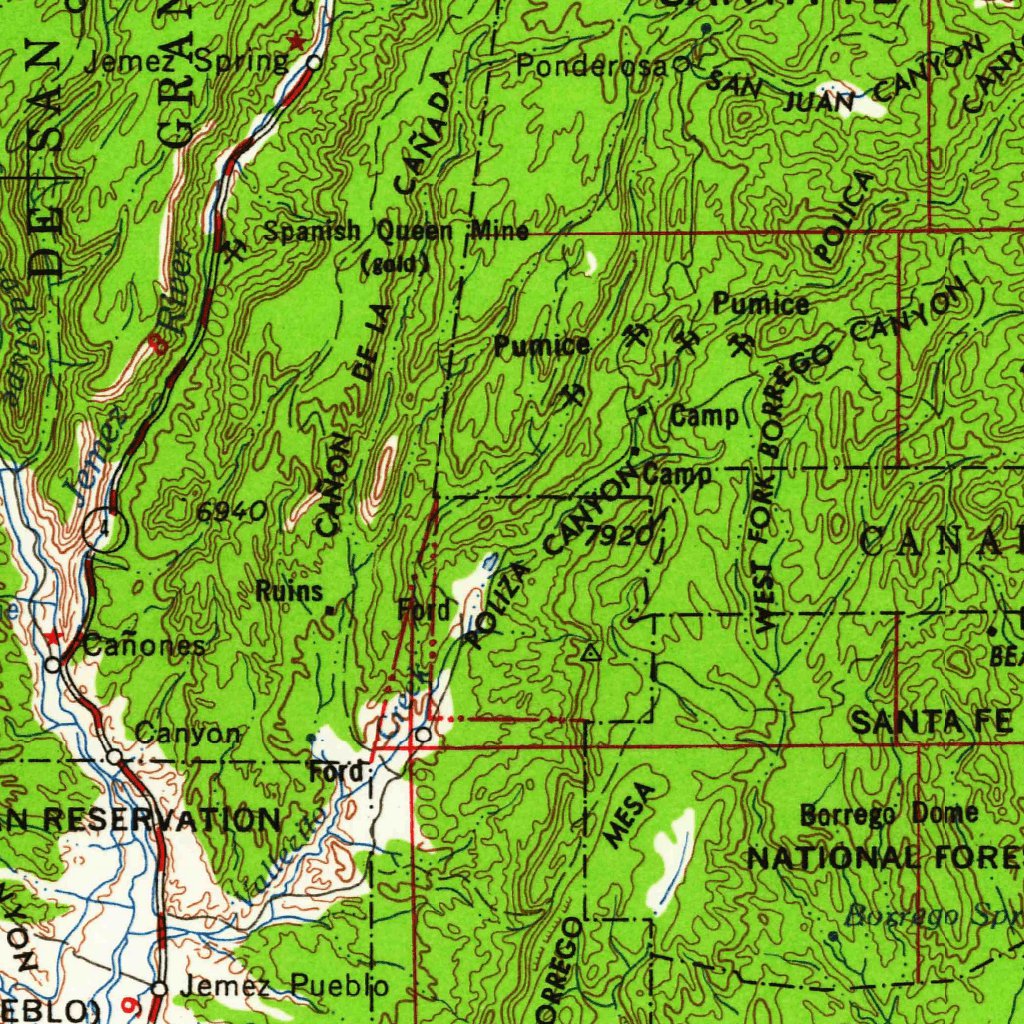 Albuquerque, NM (1958, 250000-Scale) Map by United States Geological ...