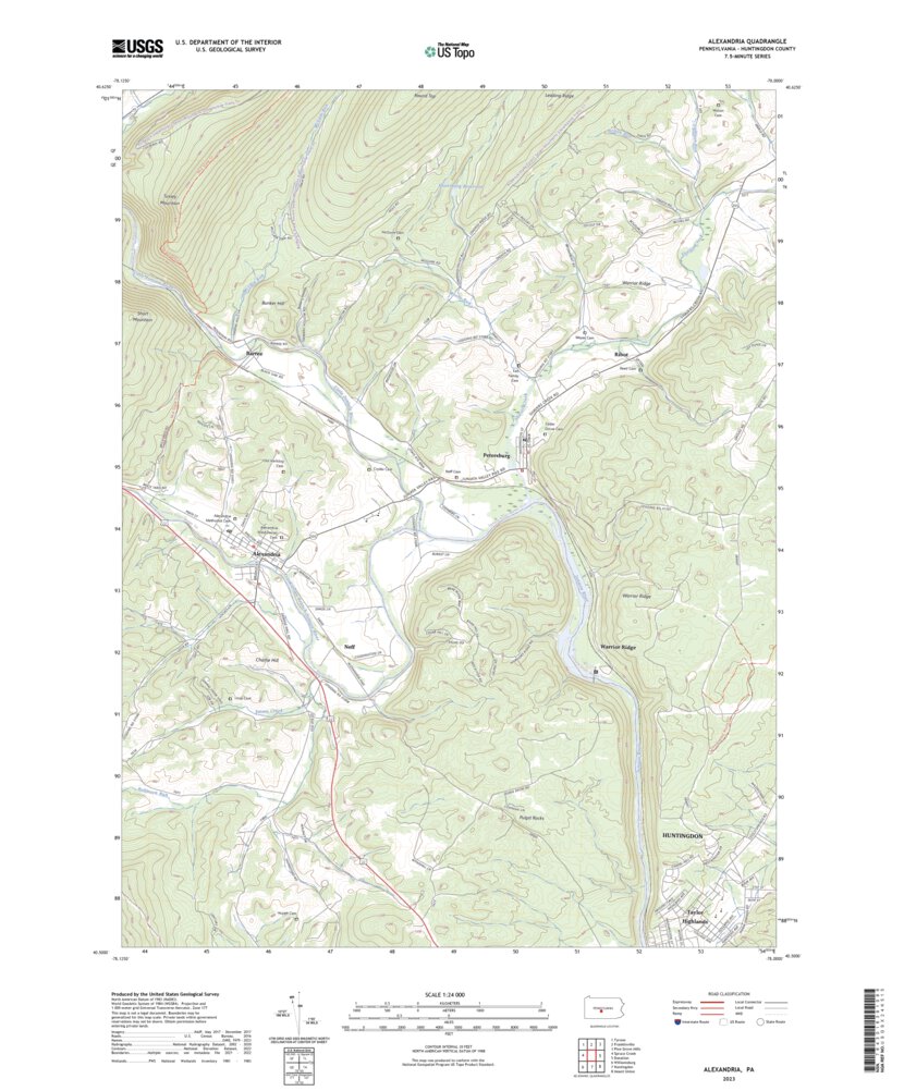 Alexandria, PA (2023, 24000-Scale) Map by United States Geological ...