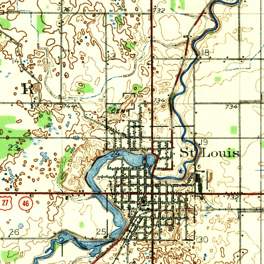Alma, MI (1938, 62500-Scale) Map by United States Geological Survey ...