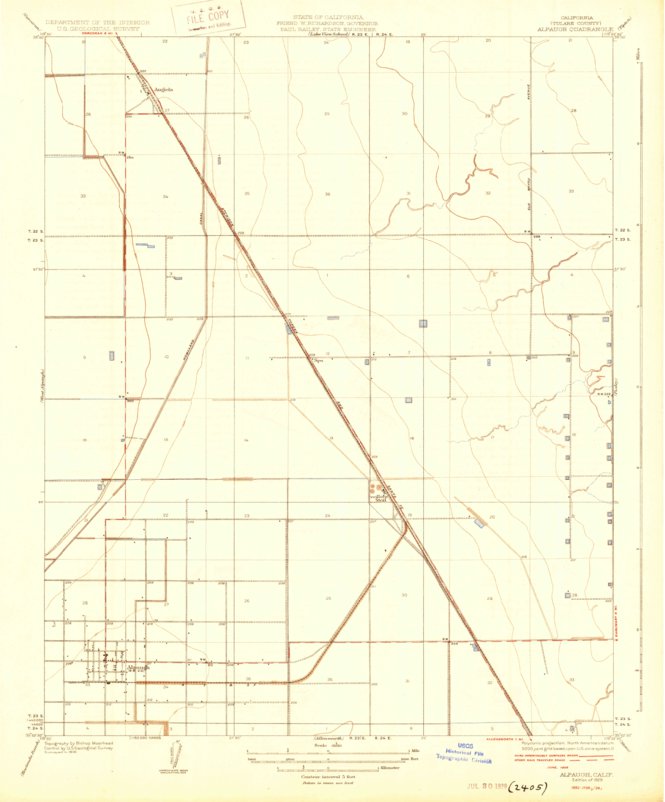 Alpaugh, CA (1929, 31680-Scale) Map by United States Geological Survey ...