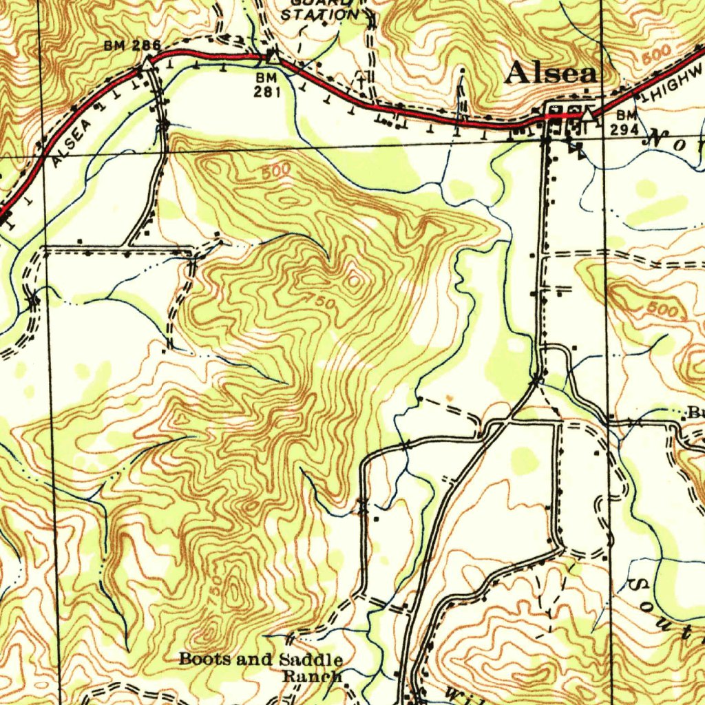 Alsea, OR (1942, 62500-Scale) Map by United States Geological Survey ...