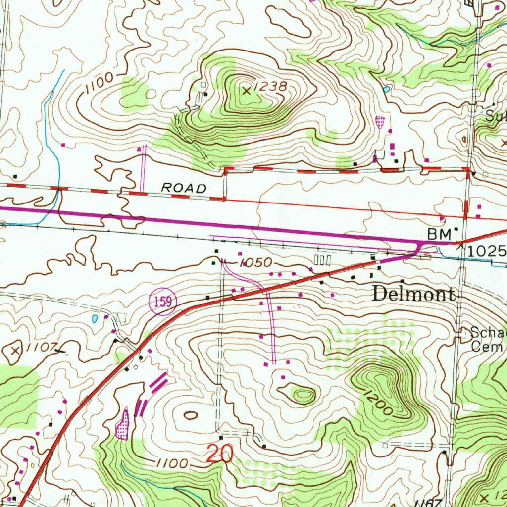 Amanda, OH (1958, 24000-Scale) Map by United States Geological Survey ...