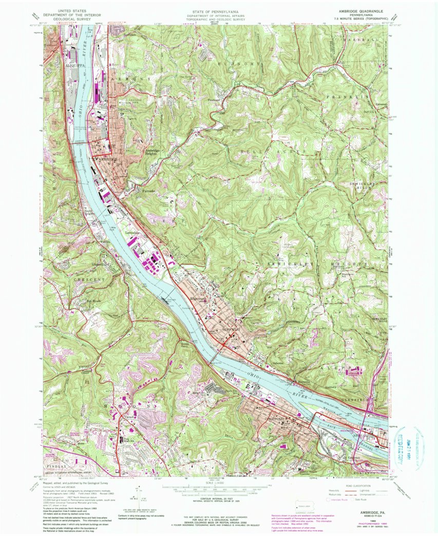 Ambridge, PA (1960, 24000-Scale) Map by United States Geological Survey ...