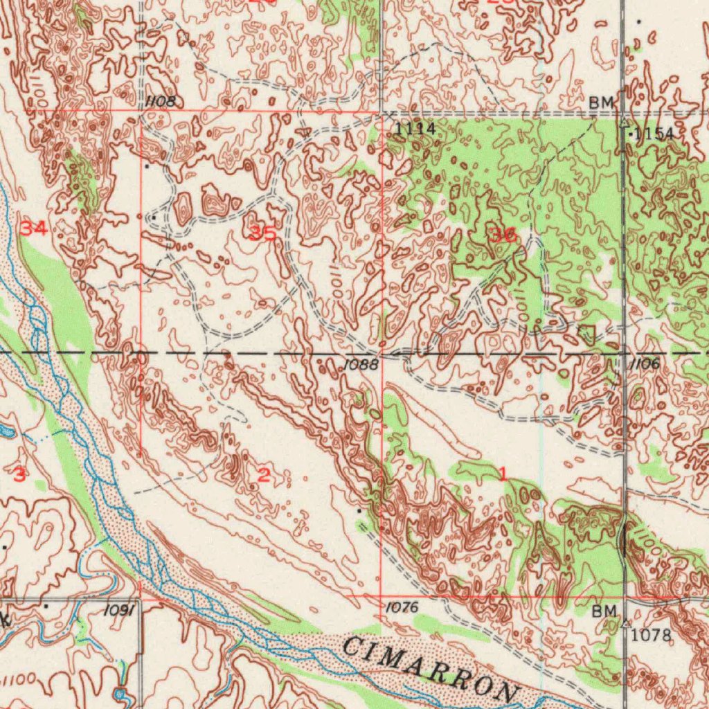 Ames, OK (1956, 62500-Scale) Map by United States Geological Survey ...