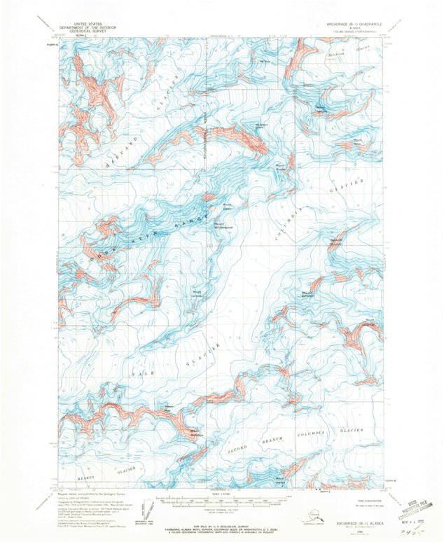 Anchorage B-1, AK (1960, 63360-Scale) Map by United States Geological ...
