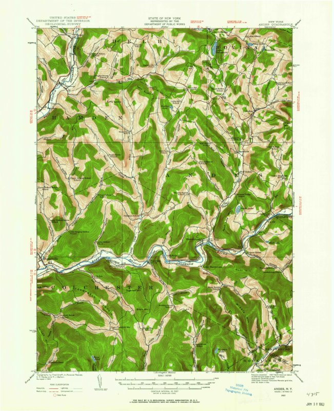 Andes, NY (1922, 62500-Scale) Map by United States Geological Survey ...