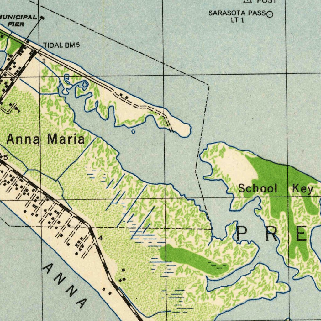 Anna Maria, FL (1944, 31680-Scale) Map by United States Geological ...
