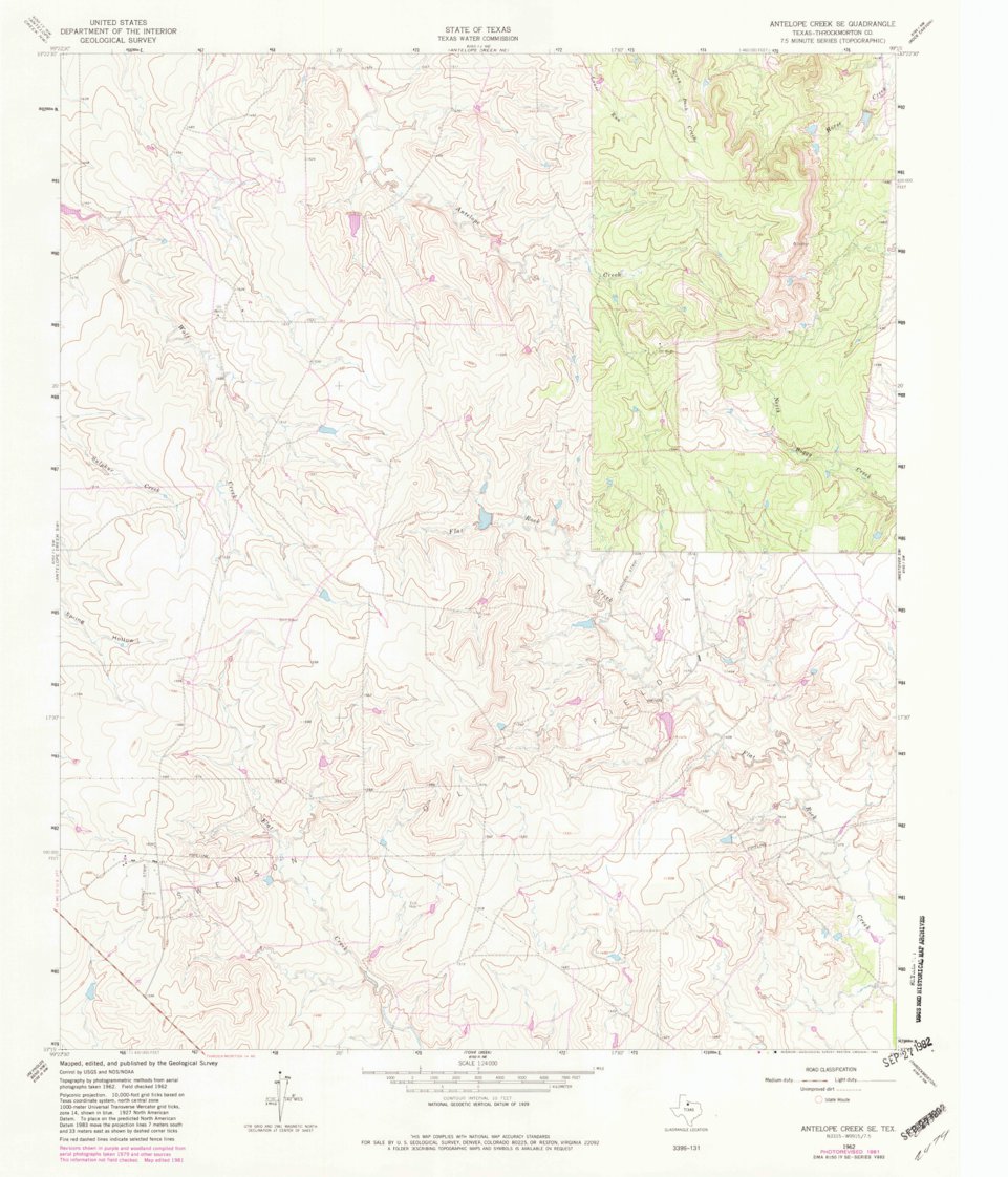 Antelope Creek SE, TX (1962, 24000-Scale) Map by United States ...