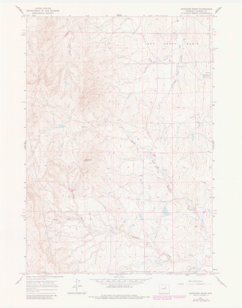 Antelope Draw, WY (1981, 24000-Scale) Map by United States Geological ...