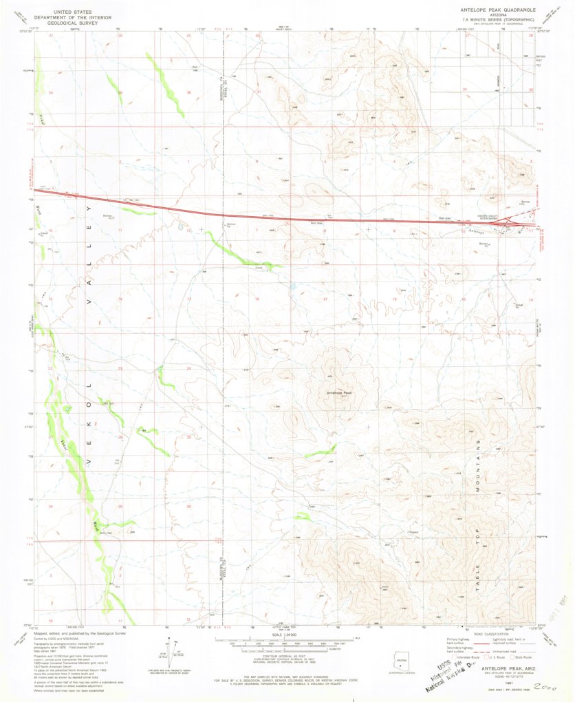 Antelope Peak, AZ (1981, 24000-Scale) Map by United States Geological ...