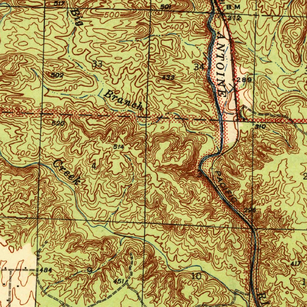 Antoine, AR (1943, 62500-Scale) Map by United States Geological Survey ...