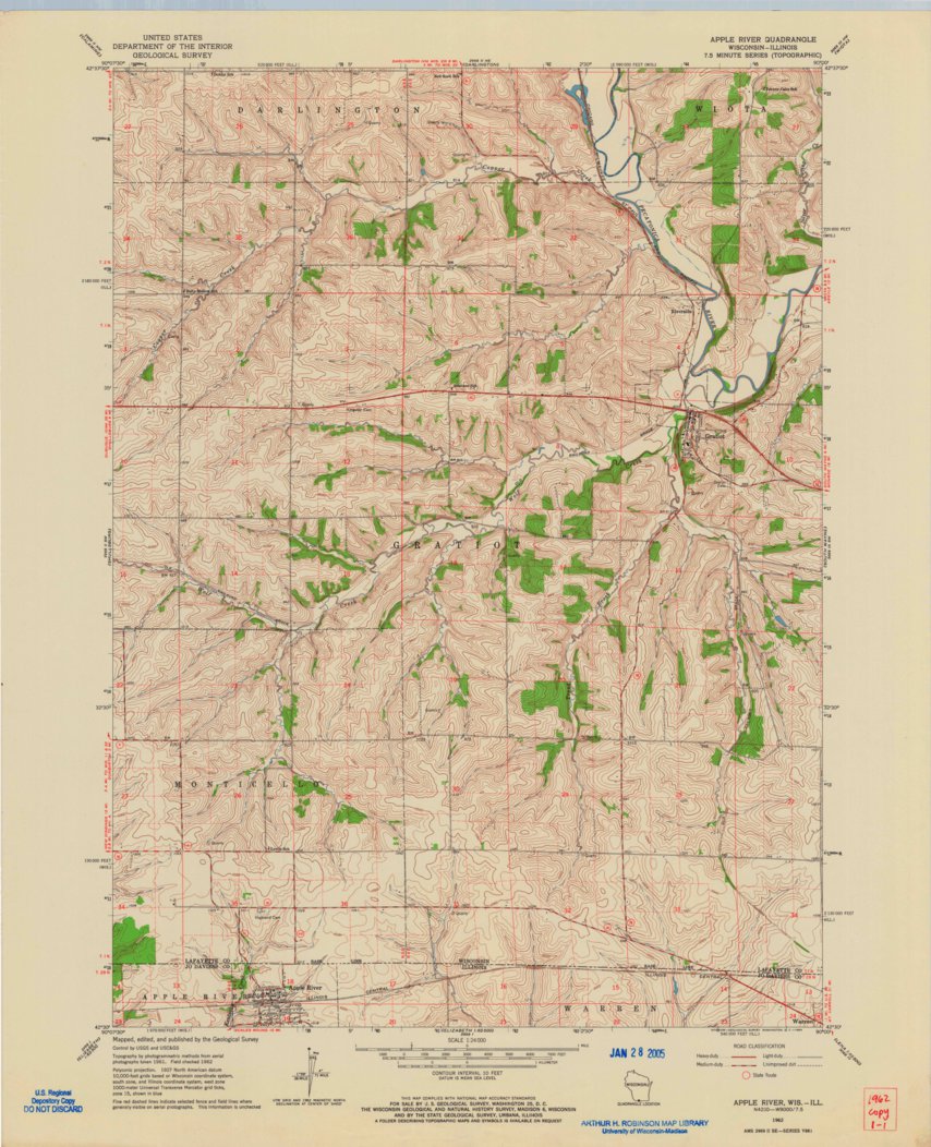 Apple River, IL-WI (1962, 24000-Scale) Map by United States Geological ...