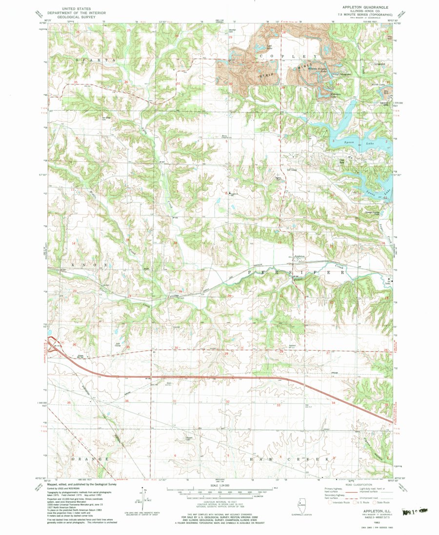 Appleton, IL (1982, 24000-Scale) Map by United States Geological Survey ...