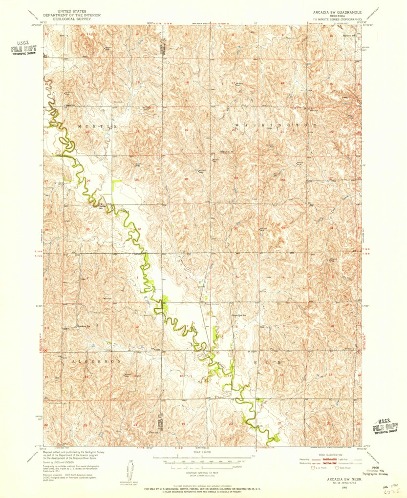 Arcadia SW, NE (1951, 24000-Scale) Map by United States Geological ...