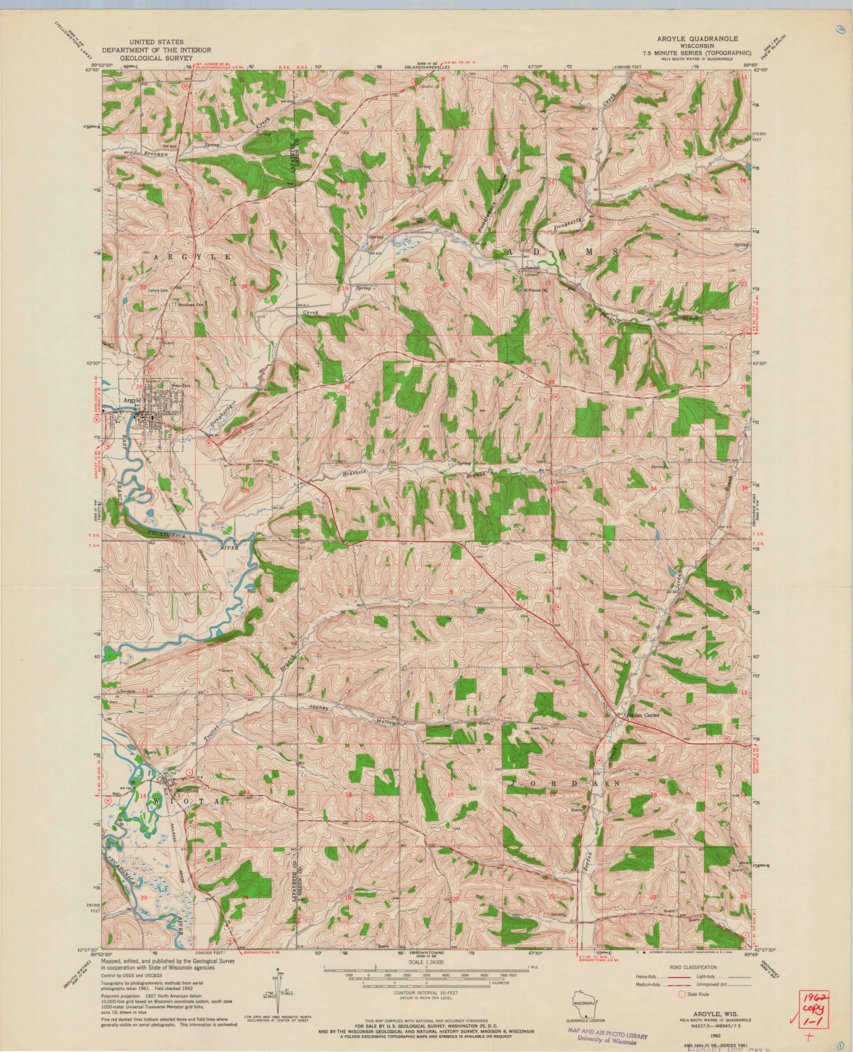 Argyle, WI (1962, 24000-Scale) Map by United States Geological Survey ...