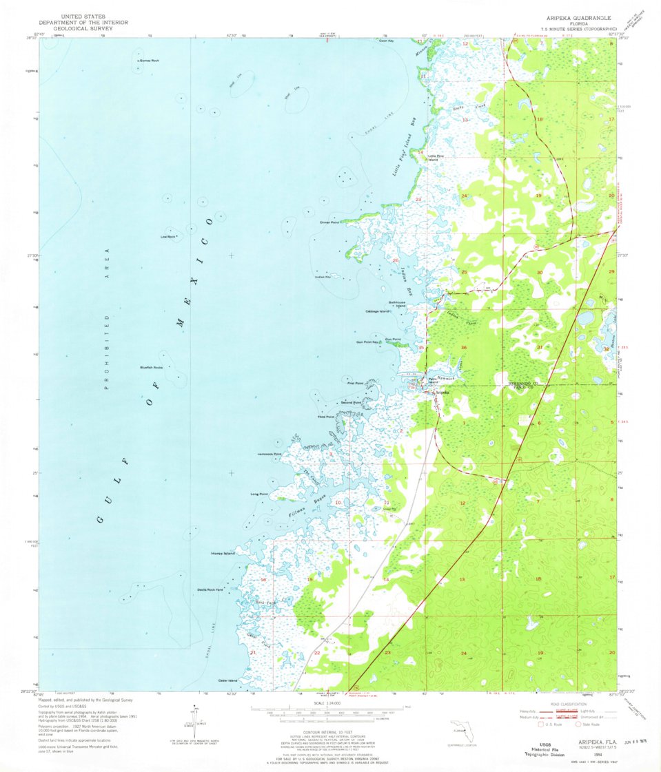 Aripeka, FL (1954, 24000-Scale) Map by United States Geological Survey ...
