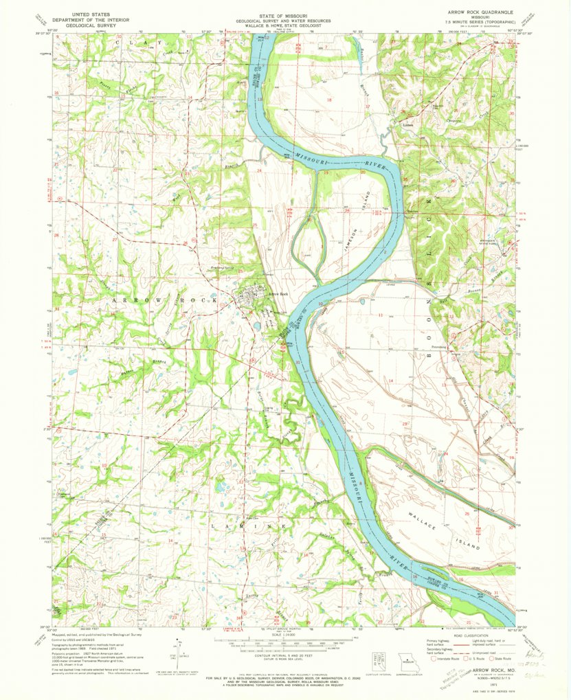 Arrow Rock, MO (1971, 24000-Scale) Map by United States Geological ...