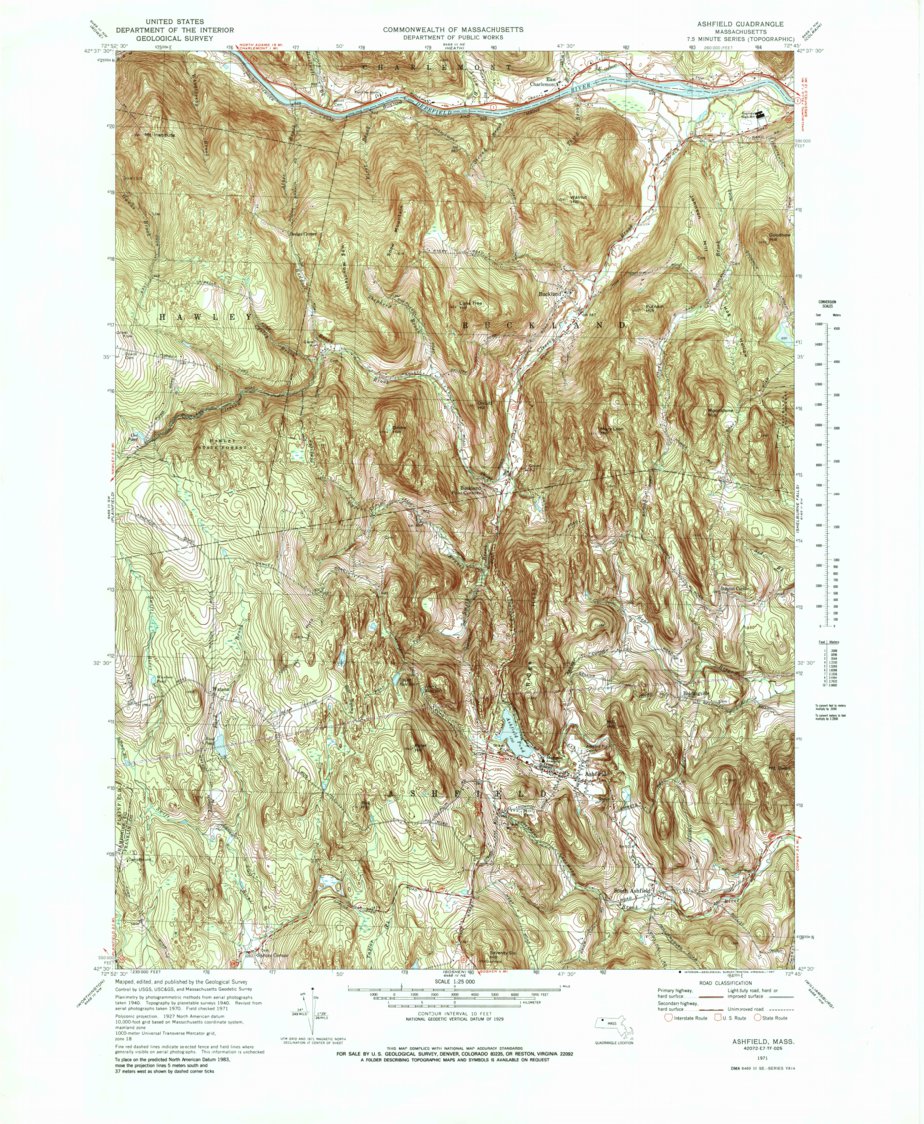 Ashfield, MA (1971, 25000-Scale) Map by United States Geological Survey ...
