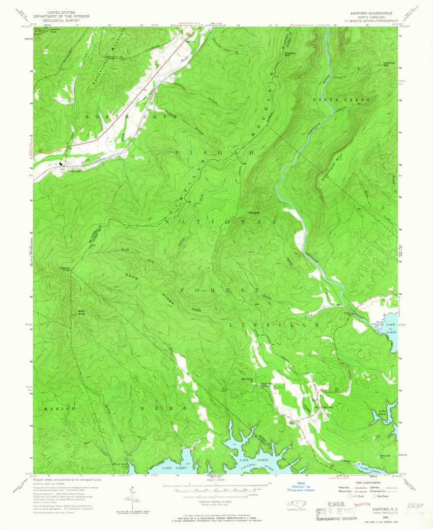 Ashford, NC (1956, 24000-Scale) Map by United States Geological Survey ...