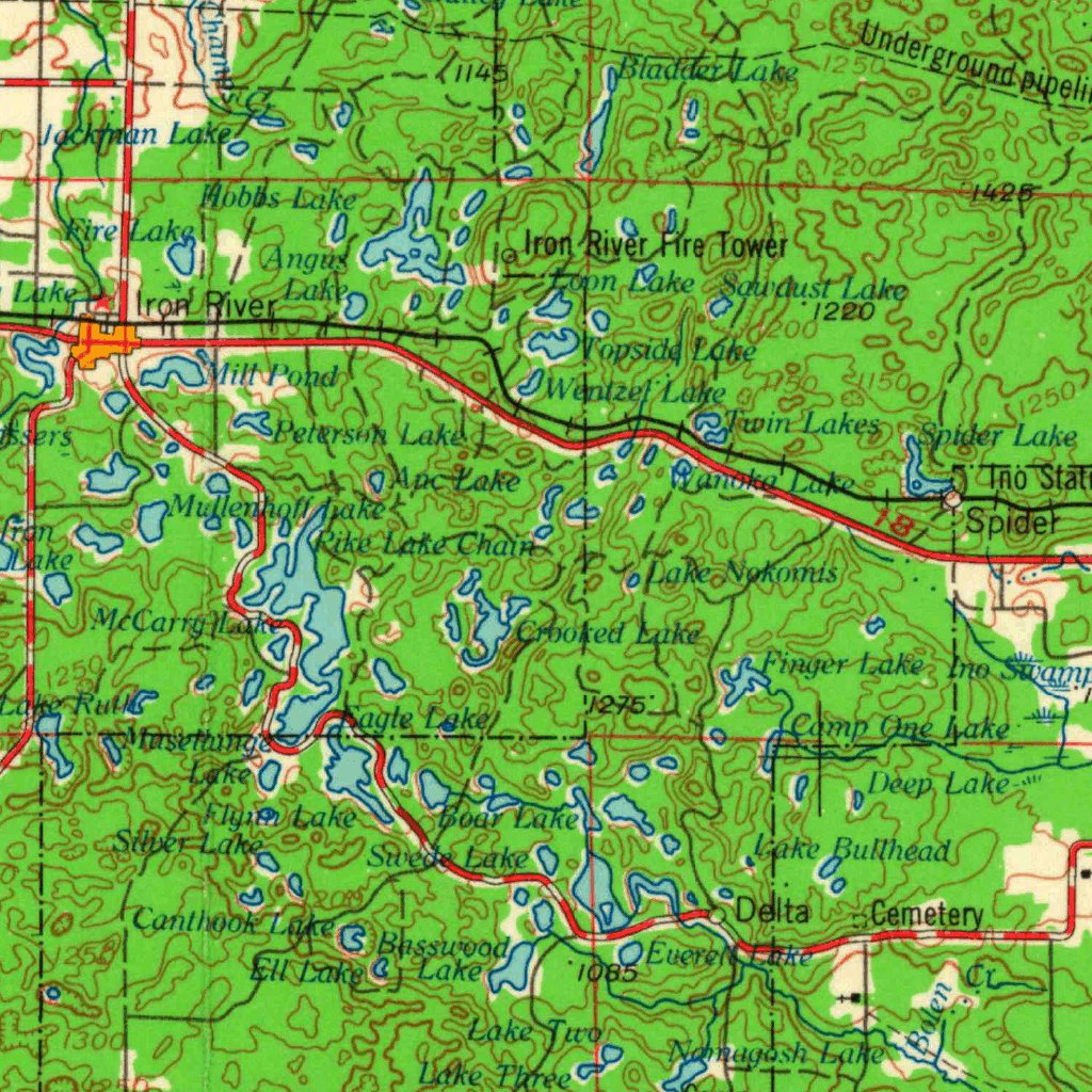 Ashland, WI-MI-MN (1958, 250000-Scale) Map by United States Geological ...