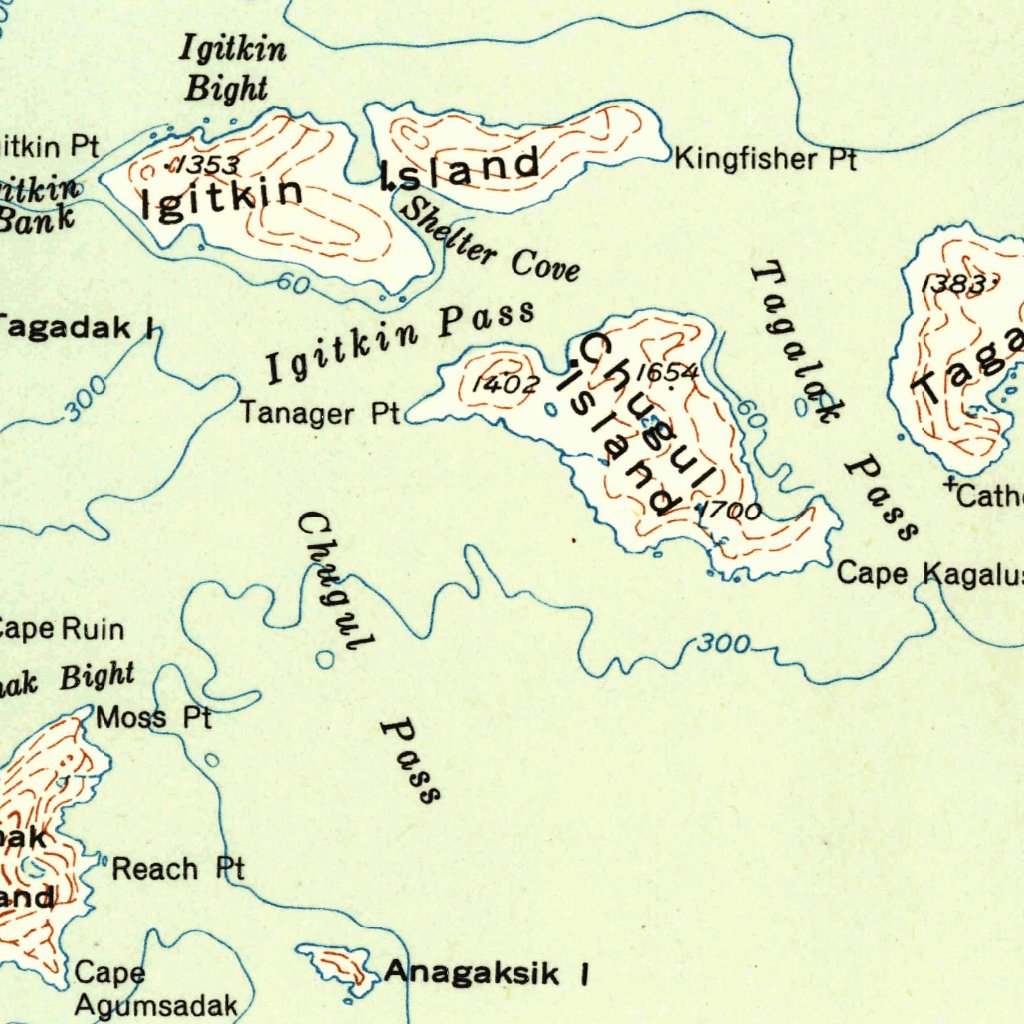 Atka, AK (1952, 250000-Scale) Map by United States Geological Survey ...